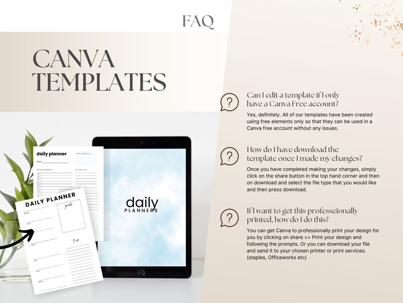Printable Daily Task Checklist Canva Template, Custom Productivity Tool ...