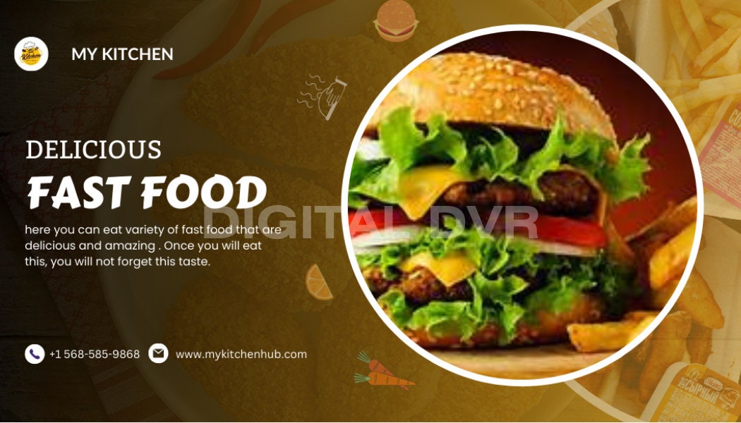 Digital Restaurant Card Fast Food Card Shop Card Breakfast - Etsy