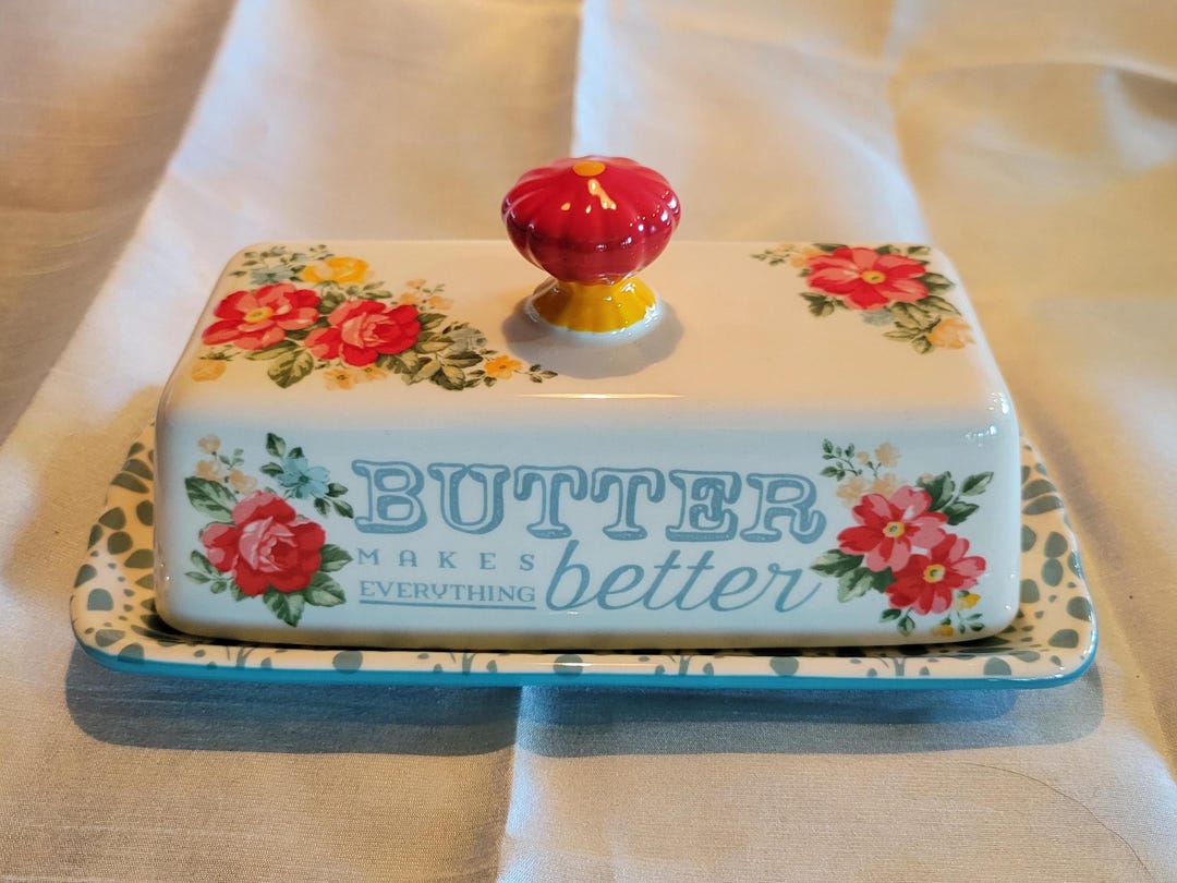 The Pioneer Woman Butter Dish Floral Kitchen Decor by ...