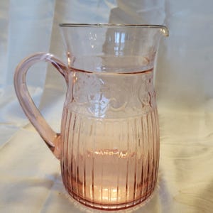 Pitcher Pink Depression Glass W/etched Swirl Design by ...