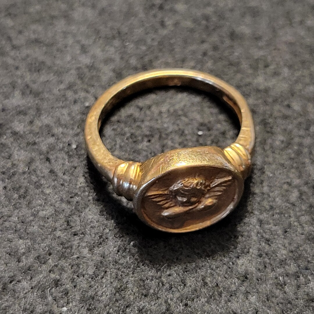 14k Gold Cherub Ring - Etsy