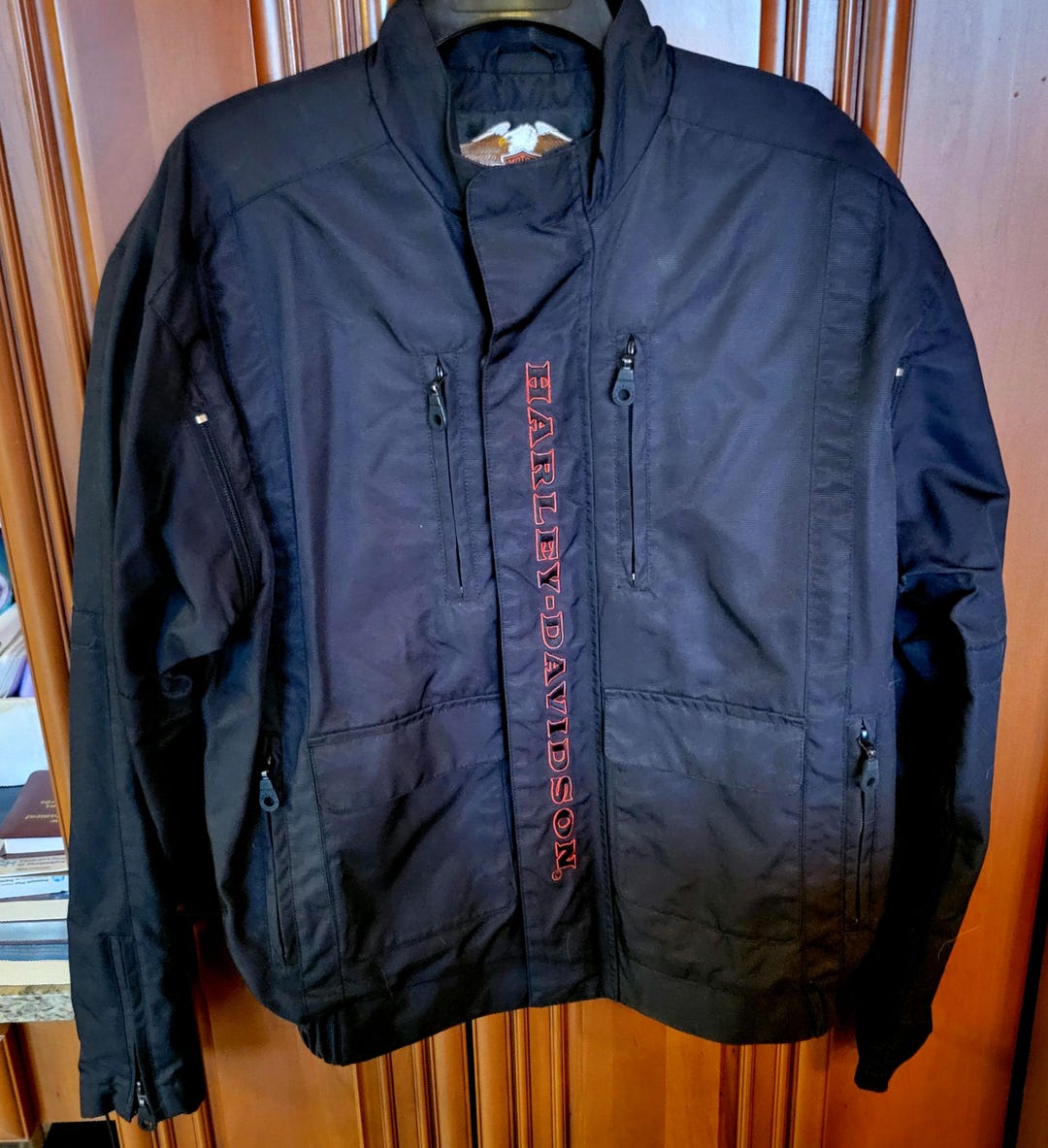 Harley Davidson Unisex Nylon Motorcycle Jacket Weatherproof Underarm ...