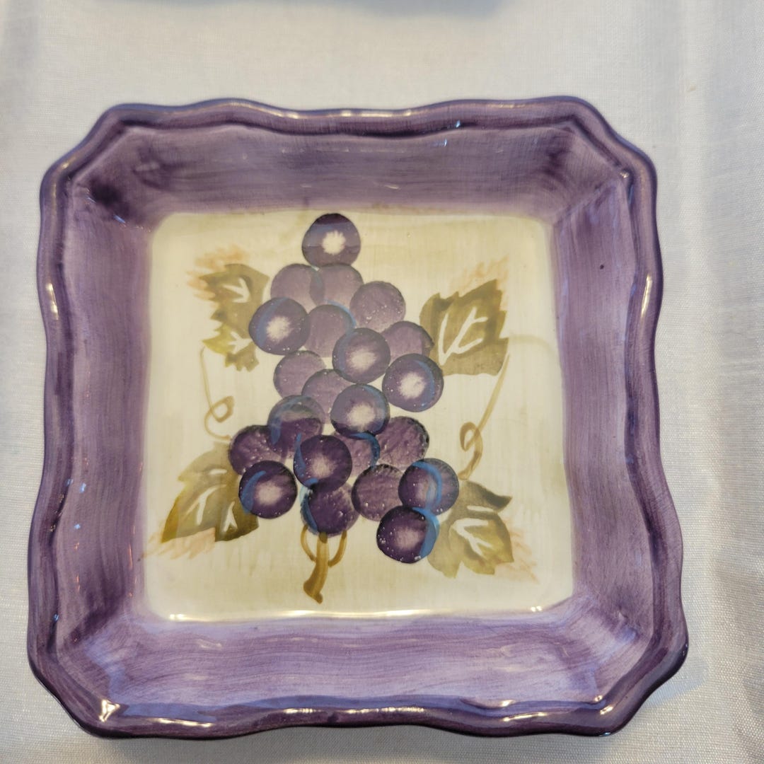 Vintage Ceramic Merlot, Oil Dipping Dishes, Trinket Dish, Hand Painted ...