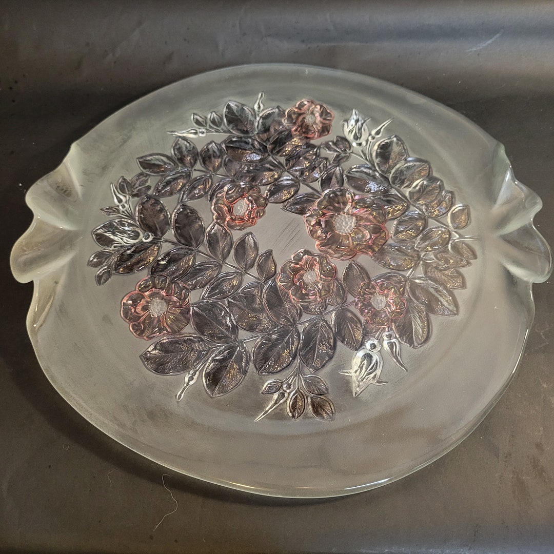 Mikasa Rosella Floral Design Frosted Inlaid Cut Crystal 14 Serving ...