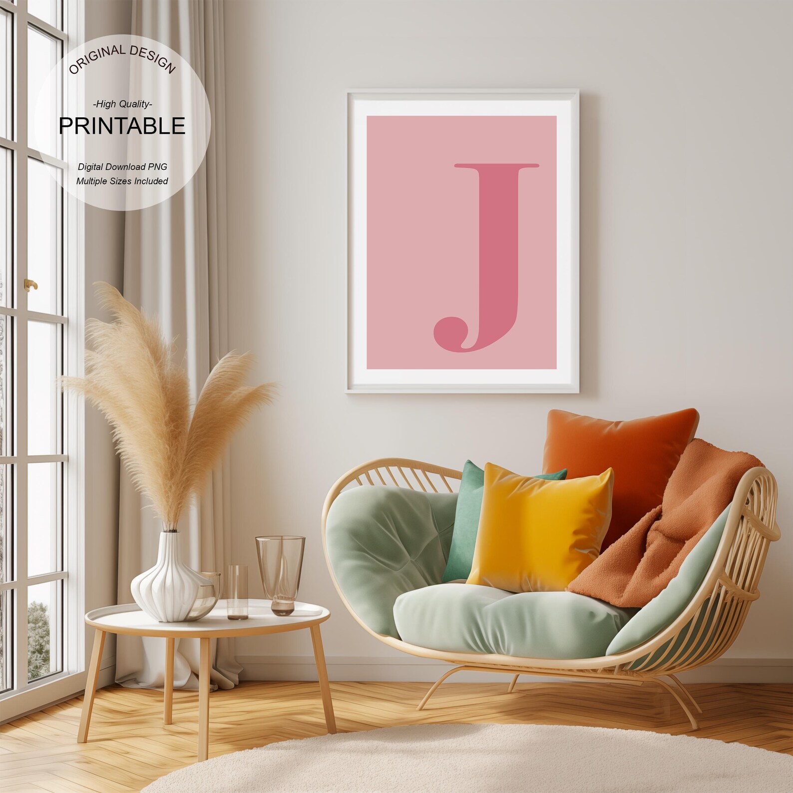 Pink Letter J Print: Preppy Dorm Decor (digital Download) - Etsy