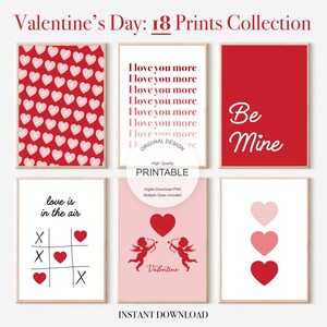 Valentine's Day Prints Bundle: Gallery Wall Set of 18 Printable Wall ...