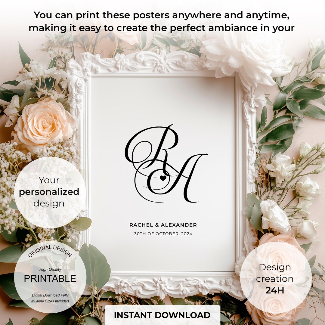 Personalized Couple Initials Engagement Sign, Modern Anniversary Decor ...