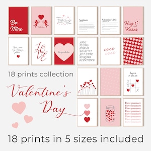 Valentine's Day Prints Bundle: Gallery Wall Set of 18 Printable Wall ...