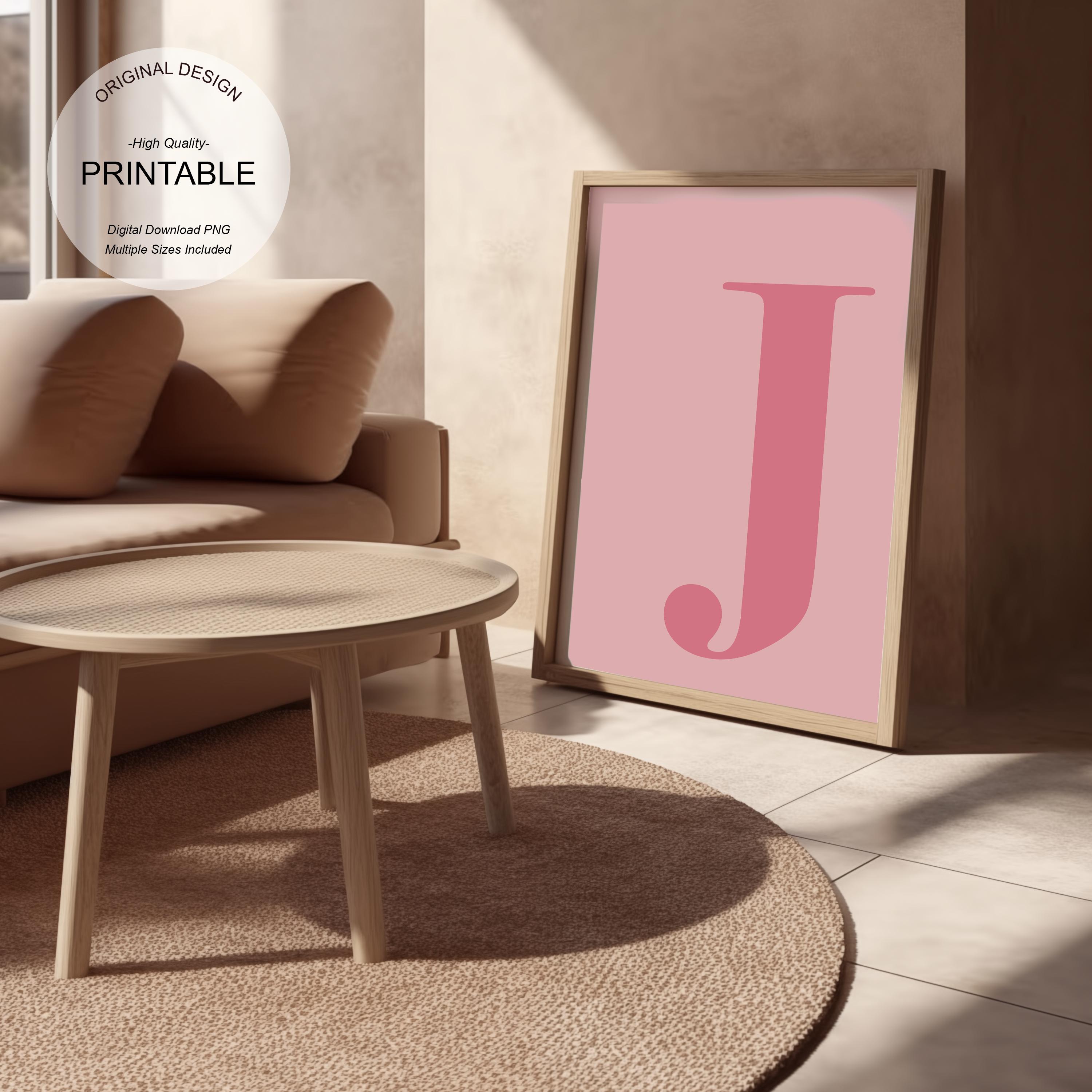 Pink Letter J Print: Preppy Dorm Decor (digital Download) - Etsy