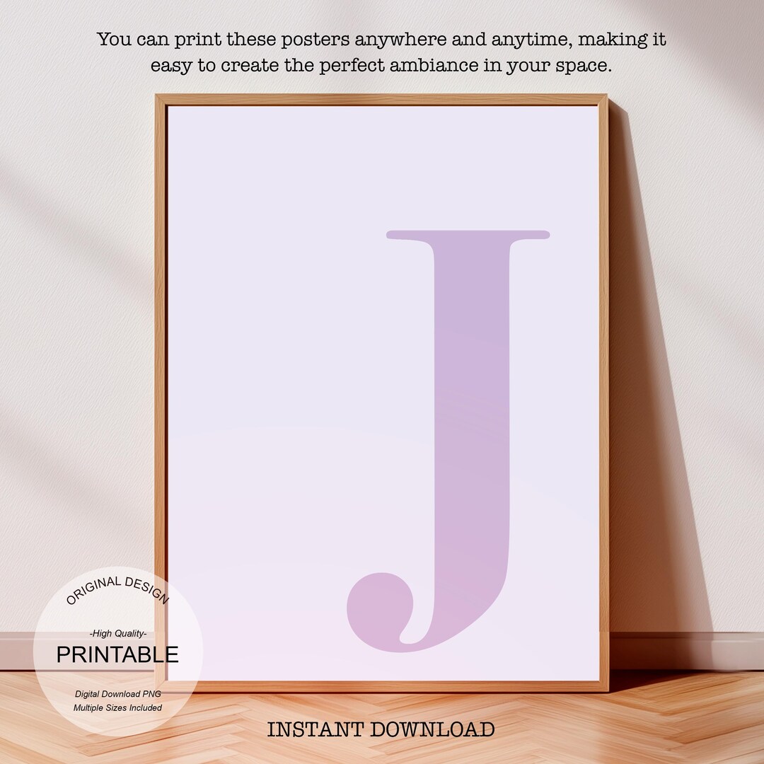 Lilac Letter J Print: Purple Nursery Art (digital Download) - Etsy