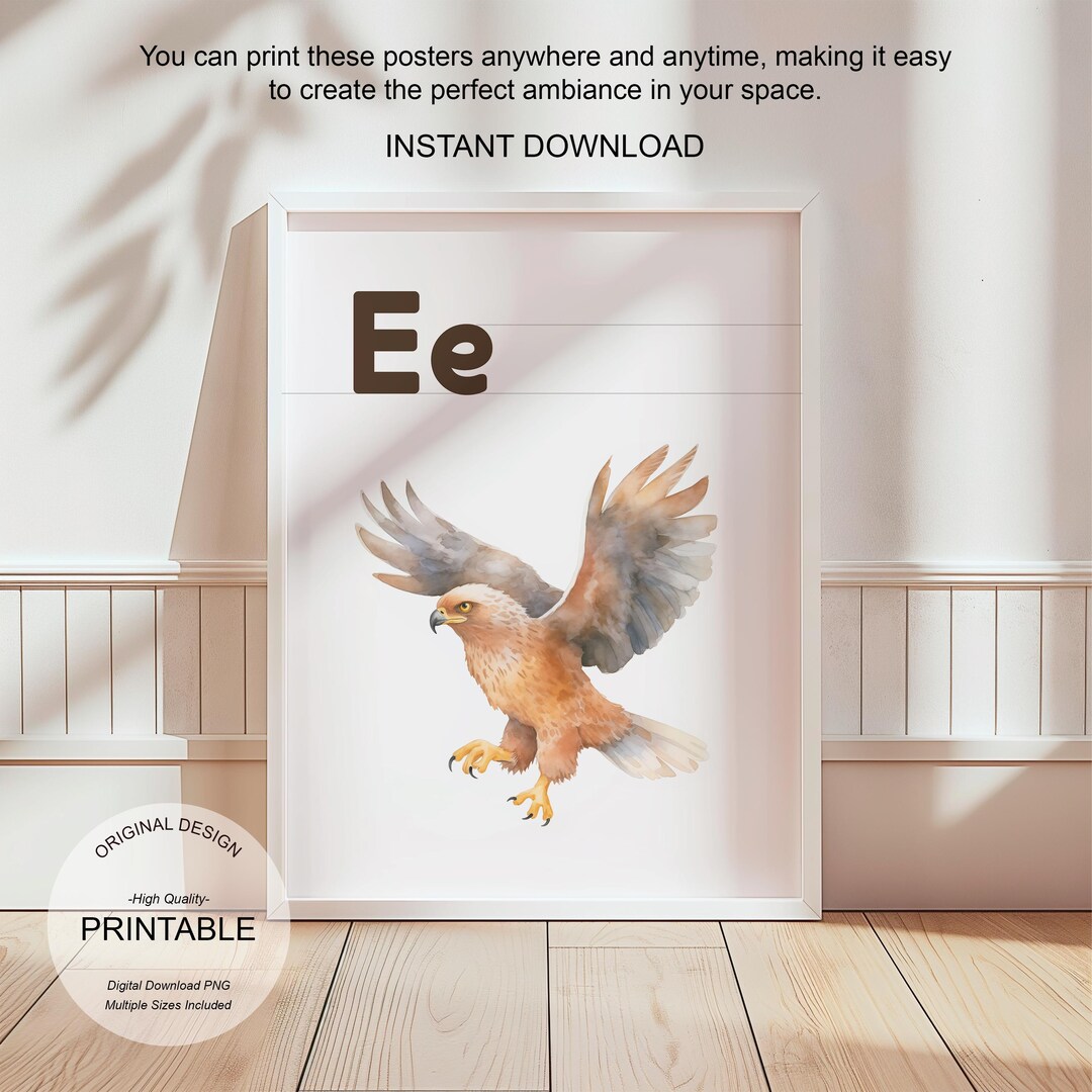 Letter E Eagle Print: ABC Nursery Wall Art (digital Download) - Etsy