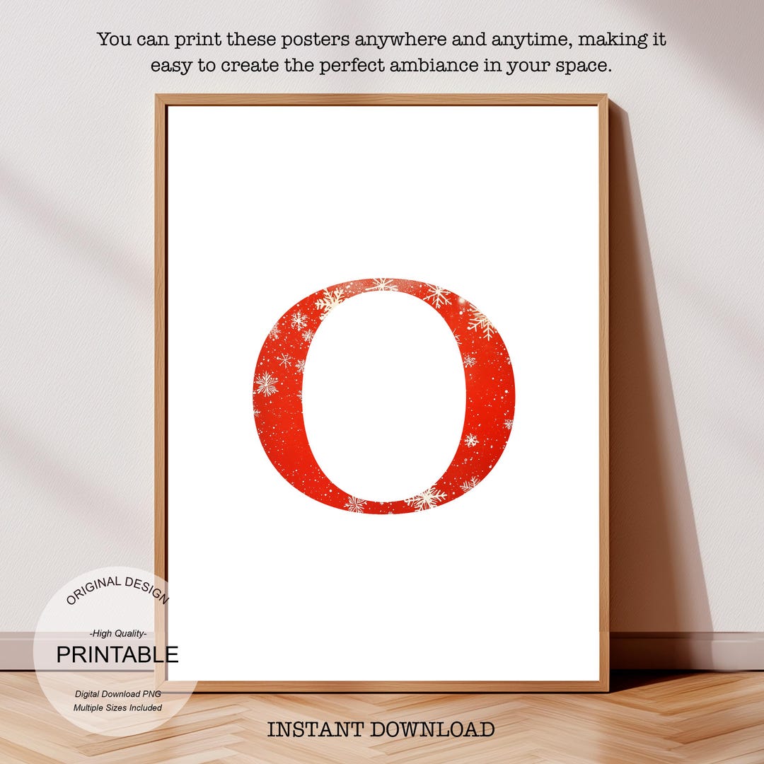 Christmas Initial Poster: Letter O Poster, Letter O Monogram and O ...