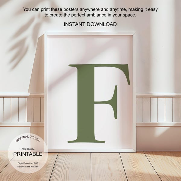 F Letter Print - Etsy