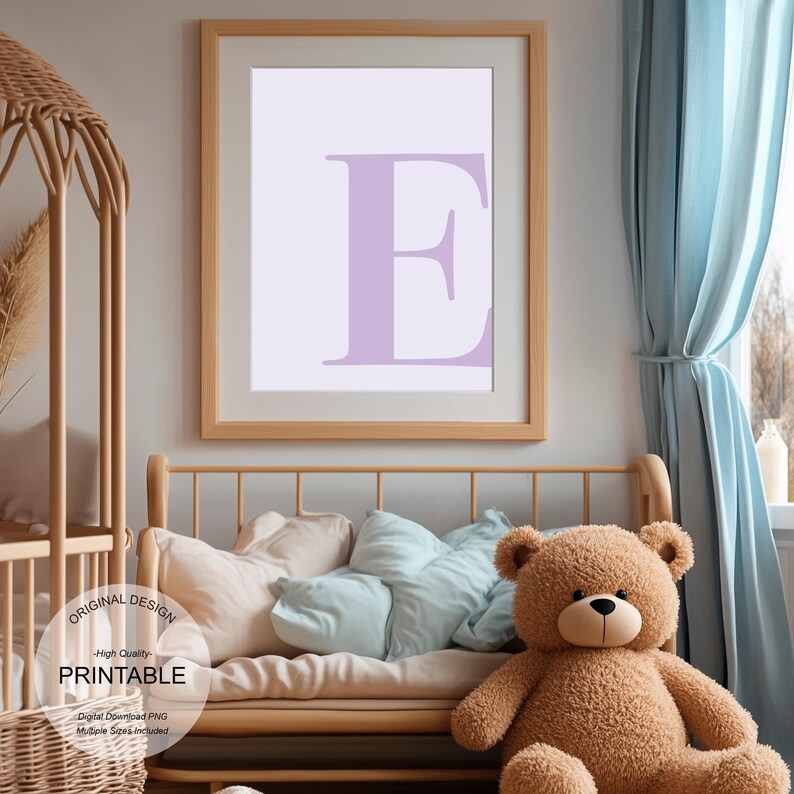 Lilac Letter E Poster: Purple Dorm Room Decor (digital Download) - Etsy