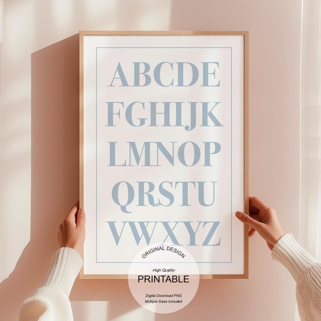 Blue Wall Art, Early Childhood ABC: Letter M Poster, M Initial Print ...