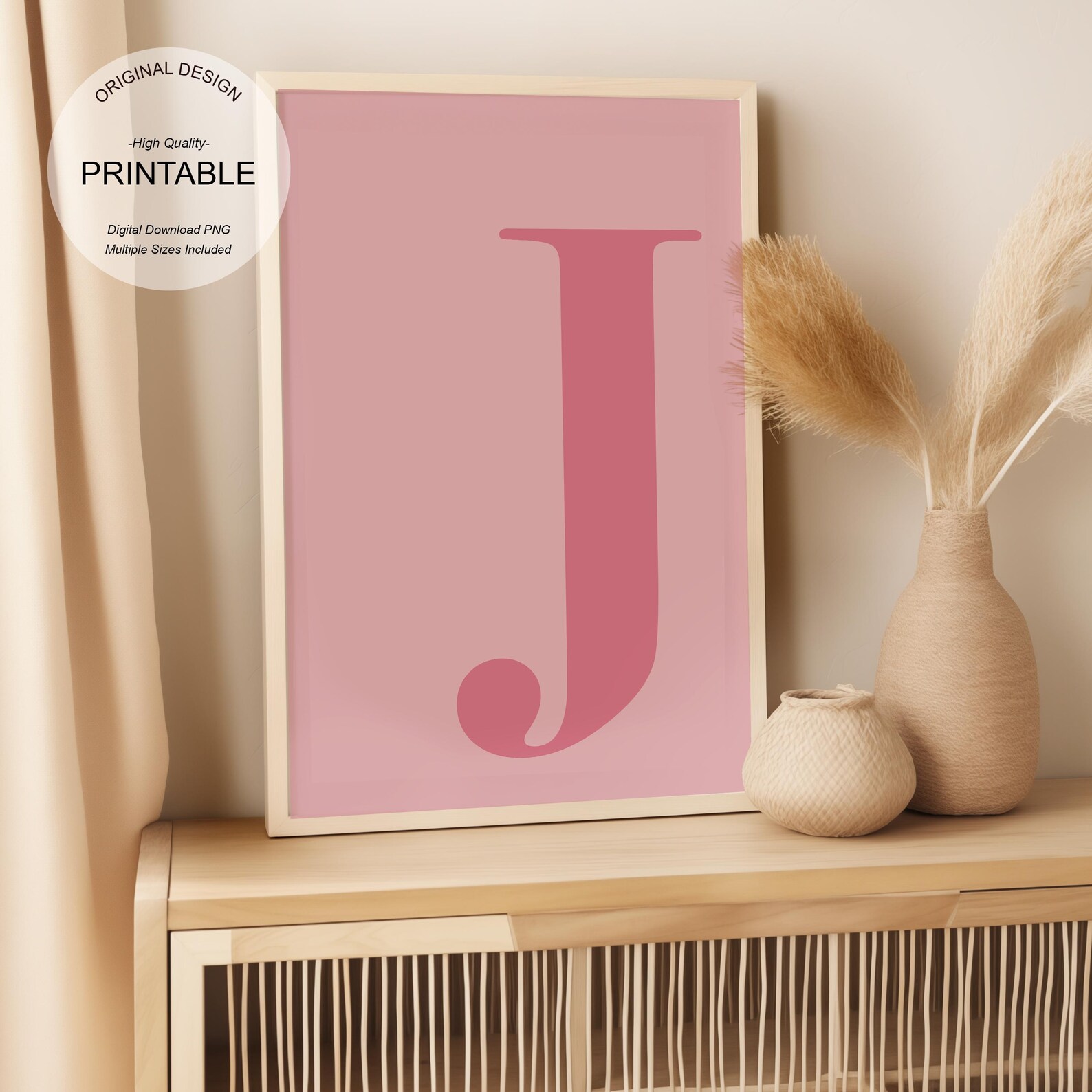 Pink Letter J Print: Preppy Dorm Decor (digital Download) - Etsy