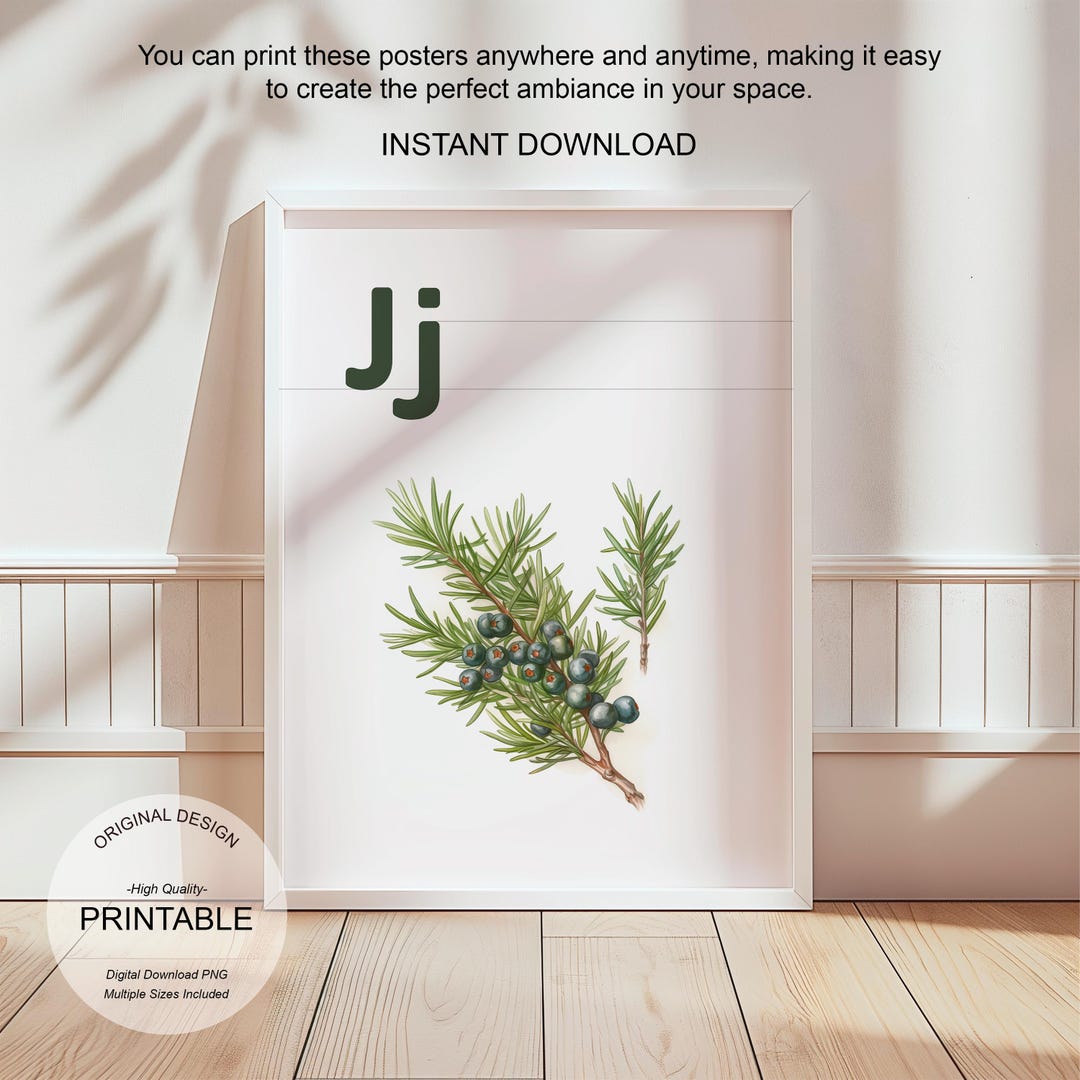Letter J Poster With J Initial Art Print for Classroom ABC Neutral ...