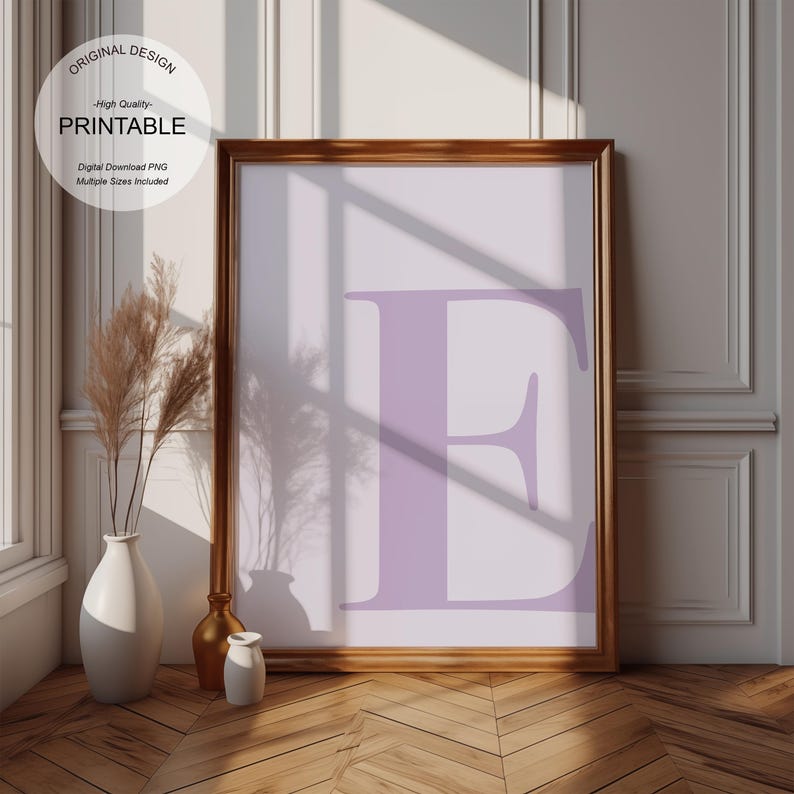 Lilac Letter E Poster: Purple Dorm Room Decor (digital Download) - Etsy