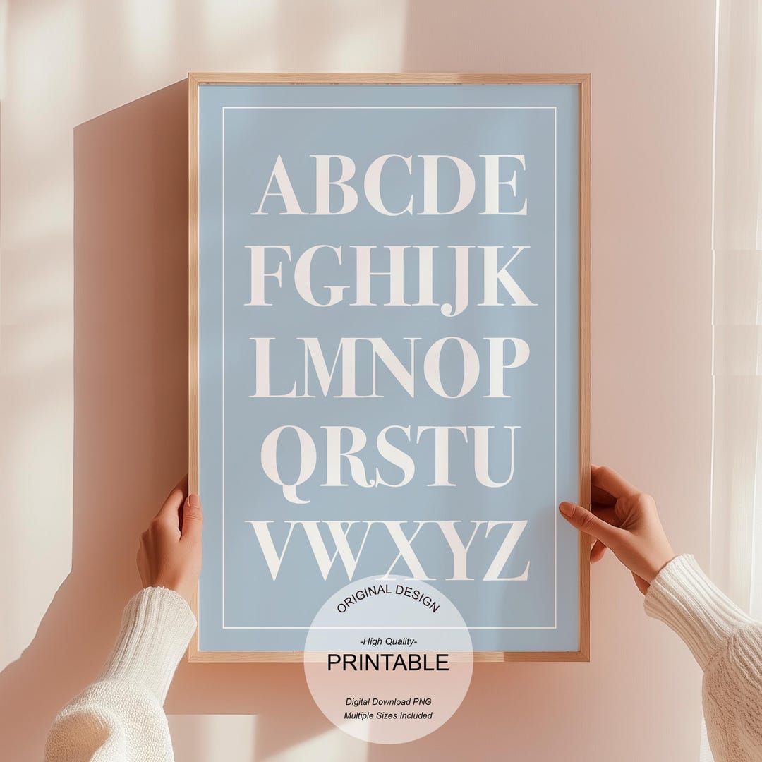 Blue ABC Nursery Print: Vintage Alphabet Poster (digital Download) - Etsy