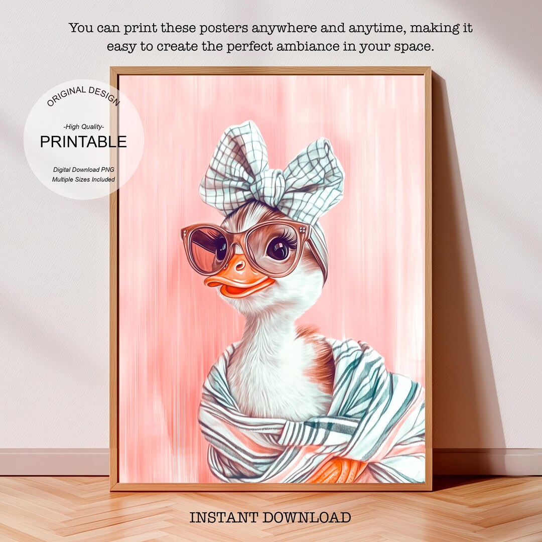 Bathroom Duck Print, Funny Posters, Funny Bathroom Wall Decor Pooping ...