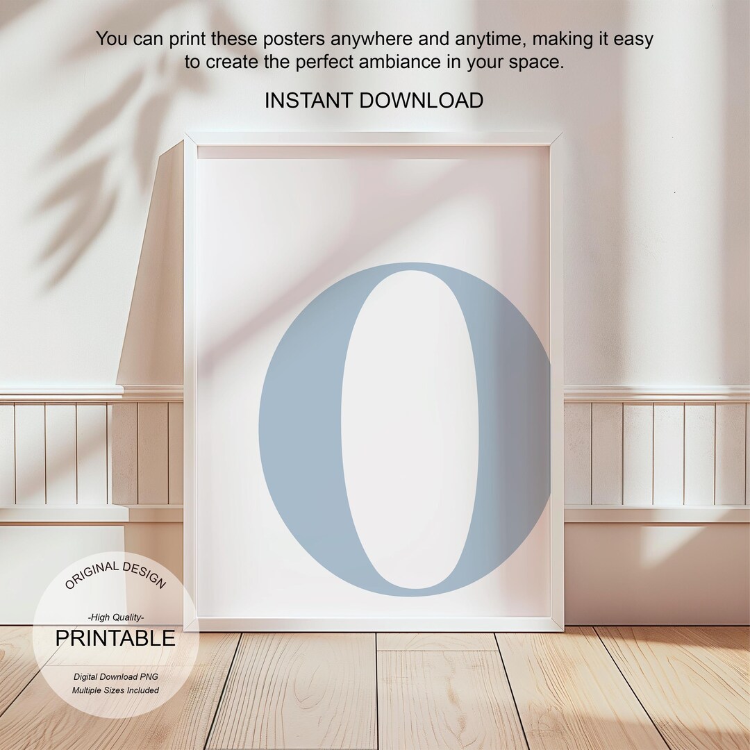 Blue Letter O Print: Preppy Dorm Decor (digital Download) - Etsy