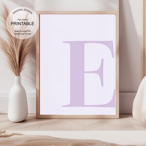Lilac Letter E Poster: Purple Dorm Room Decor (digital Download) - Etsy