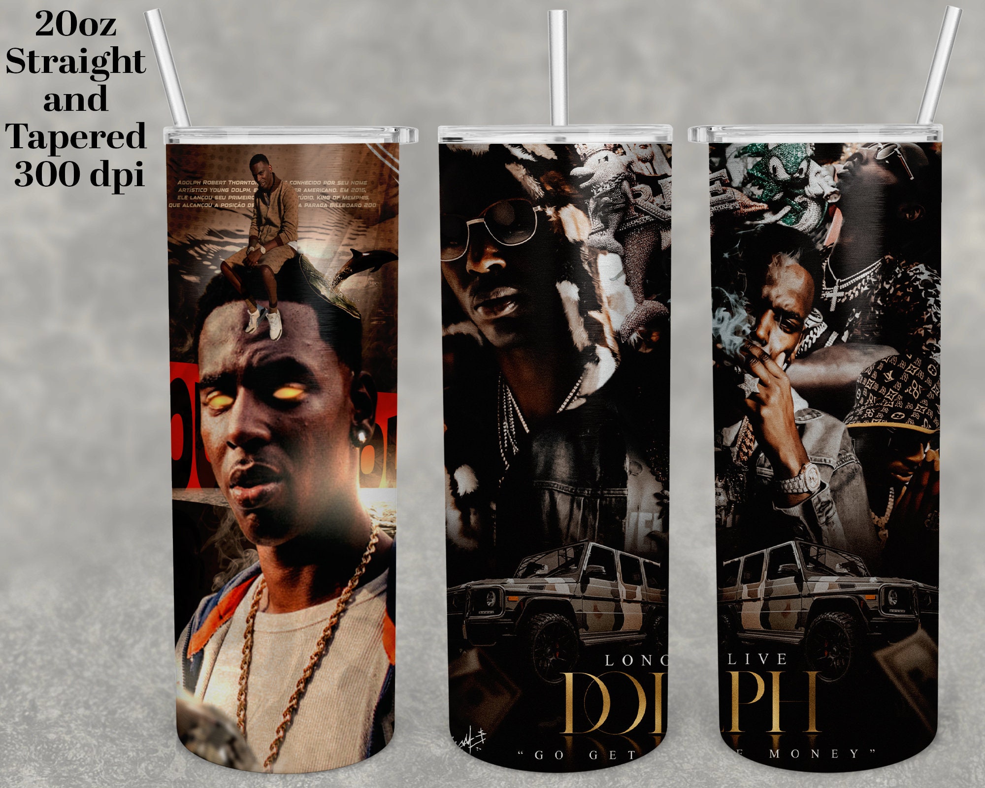 Young Dolph Tumbler 20 Oz Skinny Stitch Tumbler Sublimation Designs ...