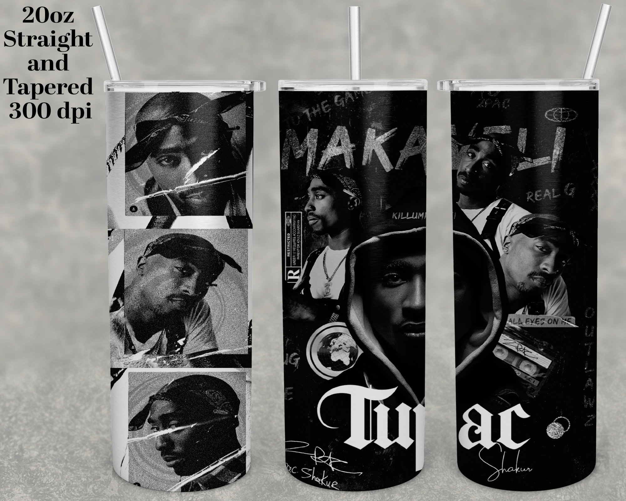 Tupac Tumbler 20 Oz Skinny Stitch Tumbler Sublimation Designs, Full ...