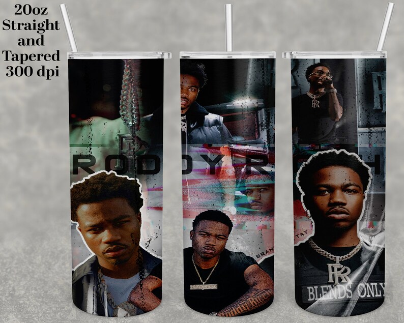 Roddy Ricch Tumbler 20 Oz Skinny Stitch Tumbler Sublimation Designs ...