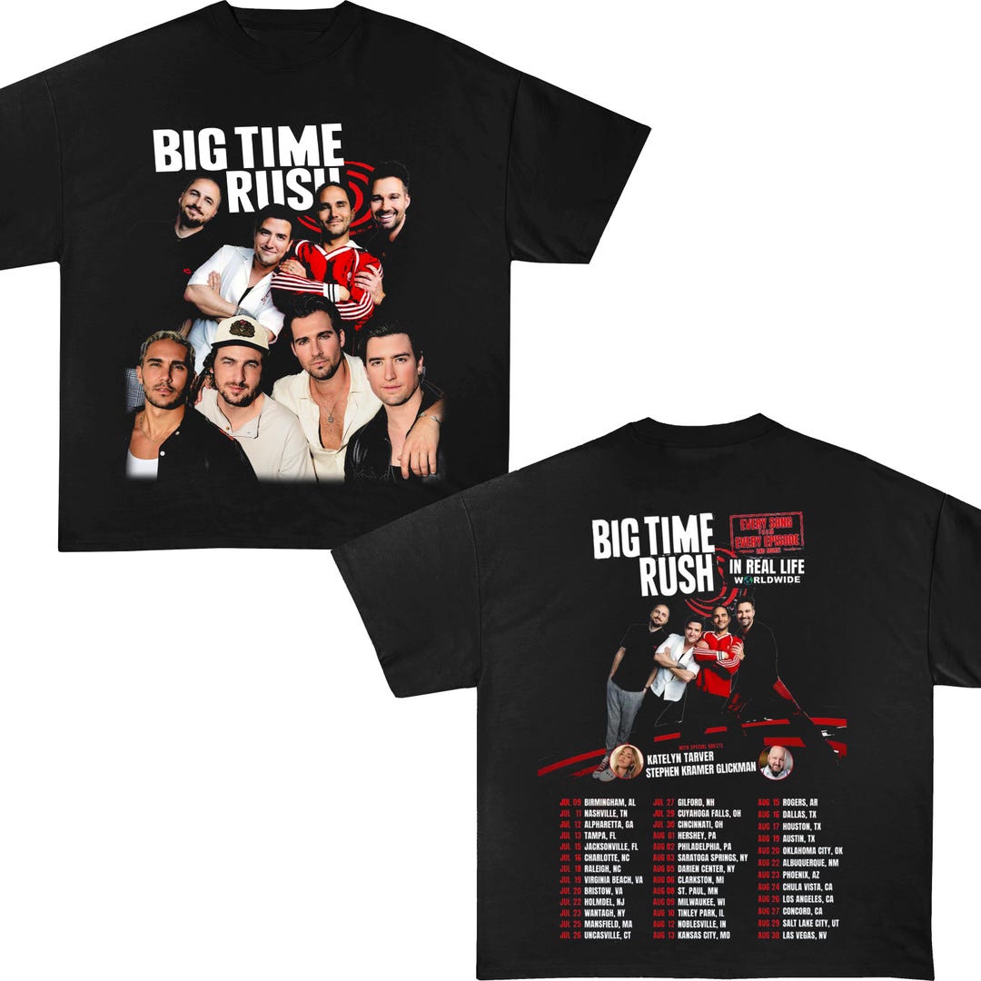 Big Time Rush in Real Life Worldwide Tour Shirt, Big Time Rush Graphic ...
