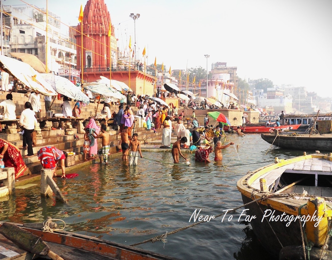 Photo of Bathers in the Sacred Ganges River, Varanasi India, Gallery ...