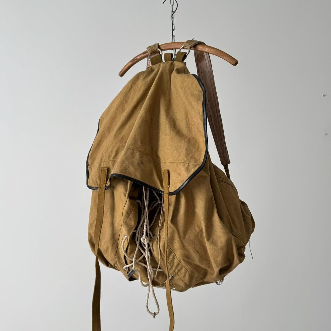 Vintage 80s USSR Hunting Tourism Canvas Khaki Rucksack Backpack - Retro ...