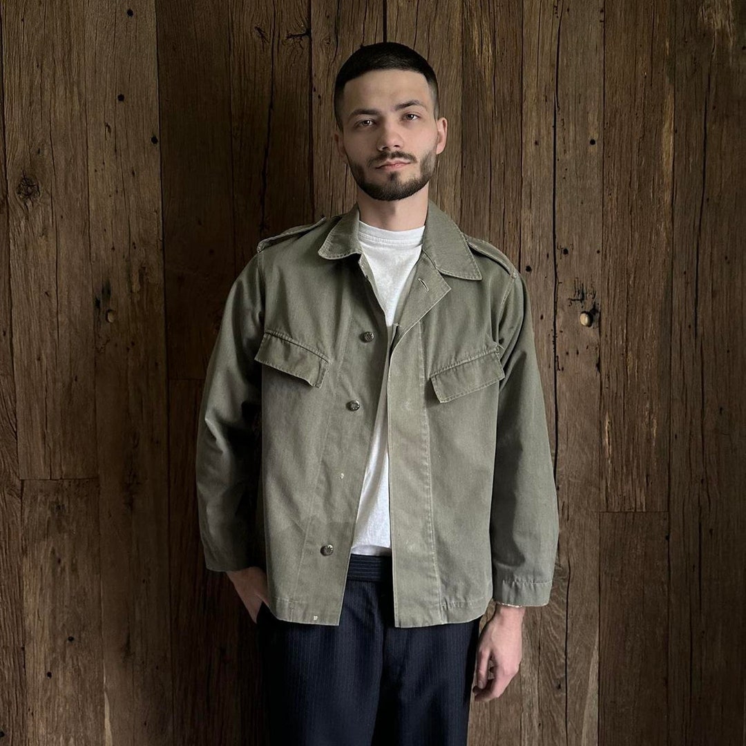 Vintage Military Mens 1970s East German M44 Tank Field Faded Jacket ...