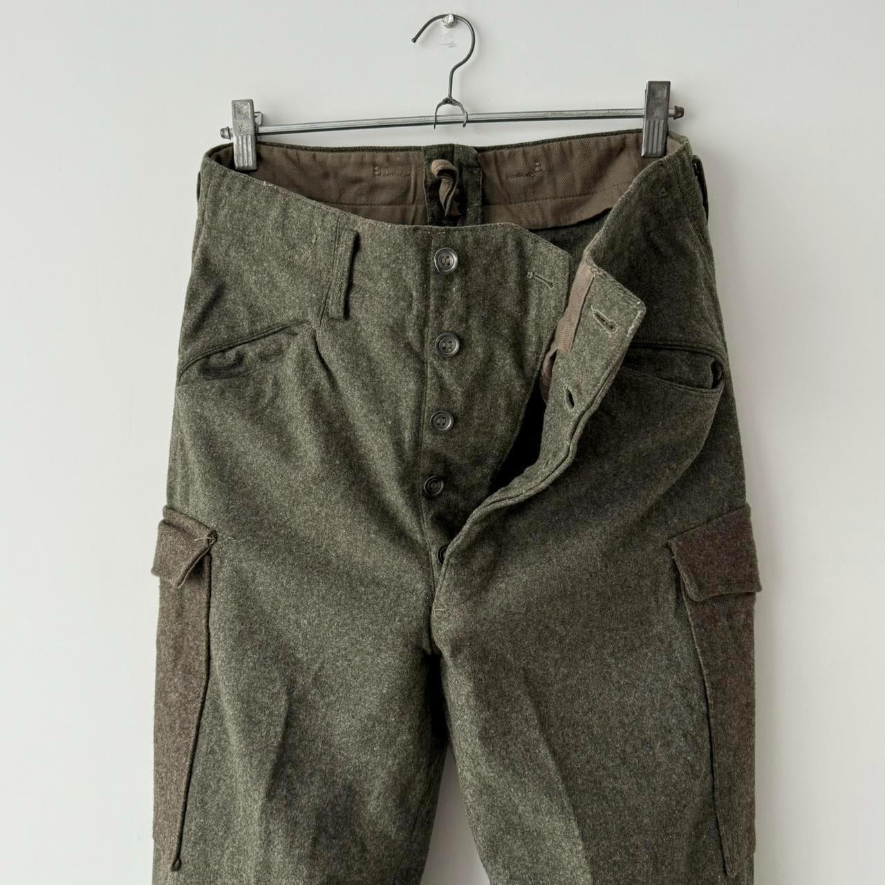 Original WW2 1940s Dated Swedish Army M39 Wool Cargo Khaki Trousers ...