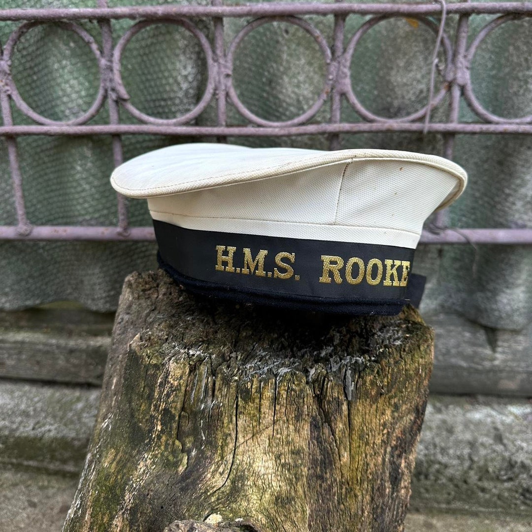 Antique 1930s Royal Navy HMS Rooke Duck Cap Sailor Uniform British ...