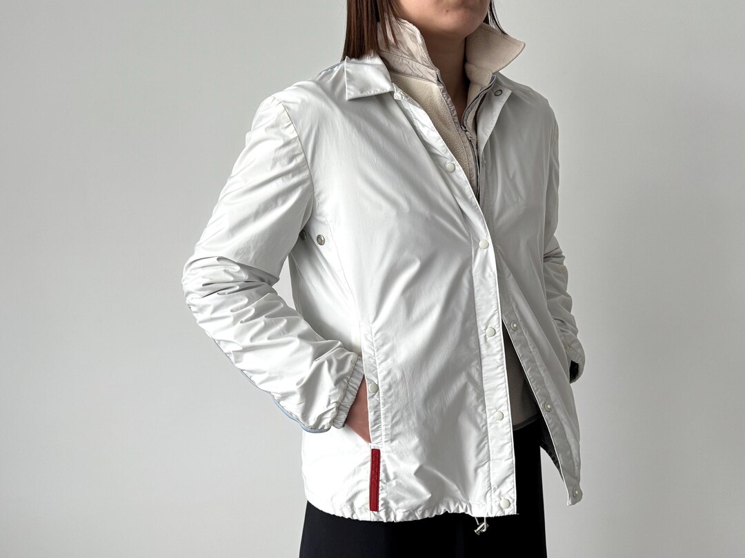 Vintage 00s Prada Linea Rossa Women’s Light Blue Jacket – Y2K Techwear ...