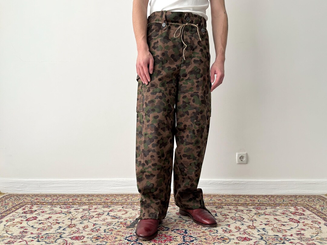 70s Austrian Military Camo Trousers - Vintage 1973 Army HBA Pea Dot ...