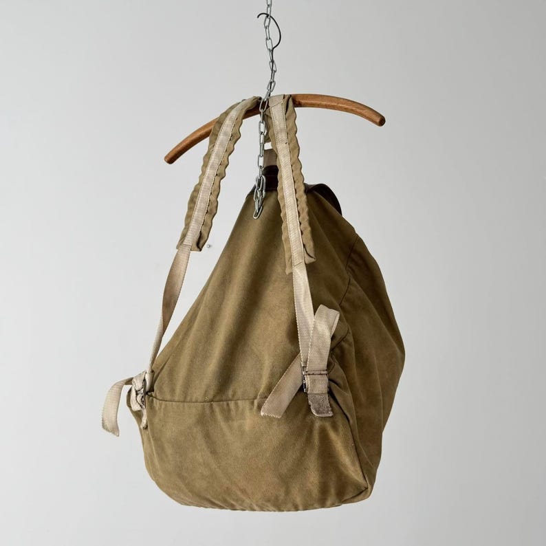 Vintage 1990s Dated USSR Hunting Tourism Canvas Khaki Rucksack Backpack ...
