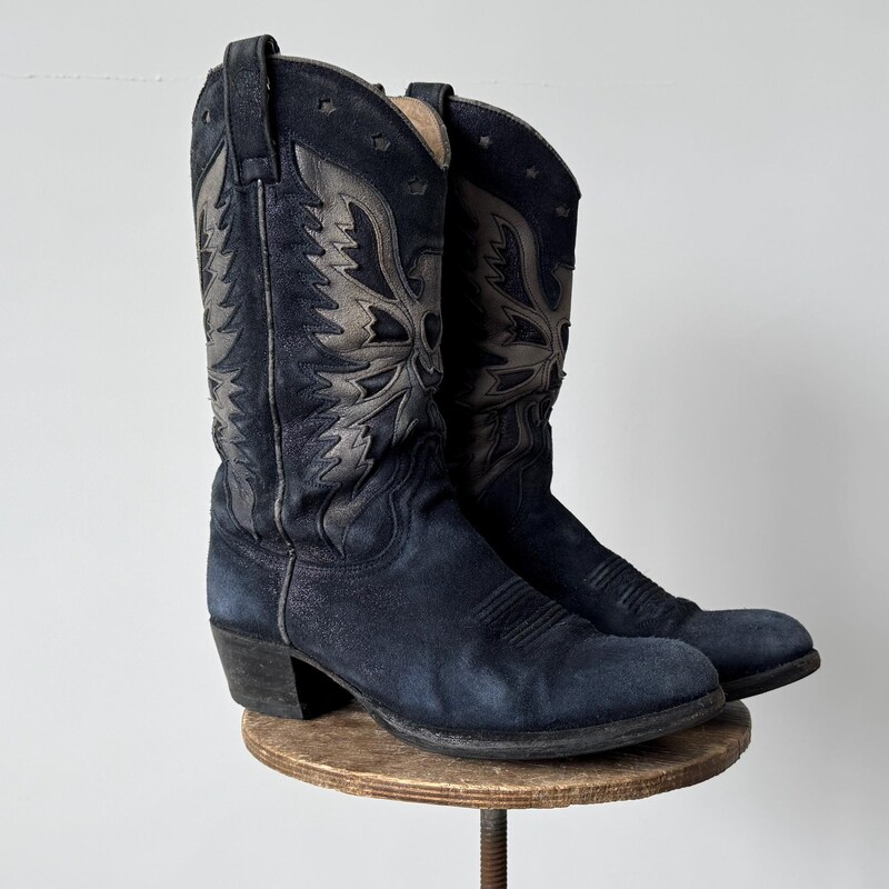 Blue Suede Boots - Etsy
