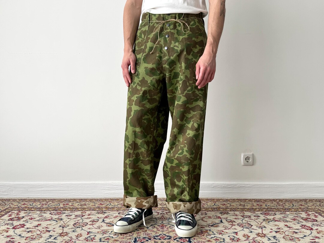 WW2 Reproduction USMC P-42 HBT Camo Trousers - Vintage Military Pants ...