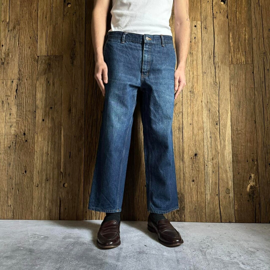 Men's Vintage 1970s Lee Riders Cropped Jeans Pants Size 34 Navy Denim ...
