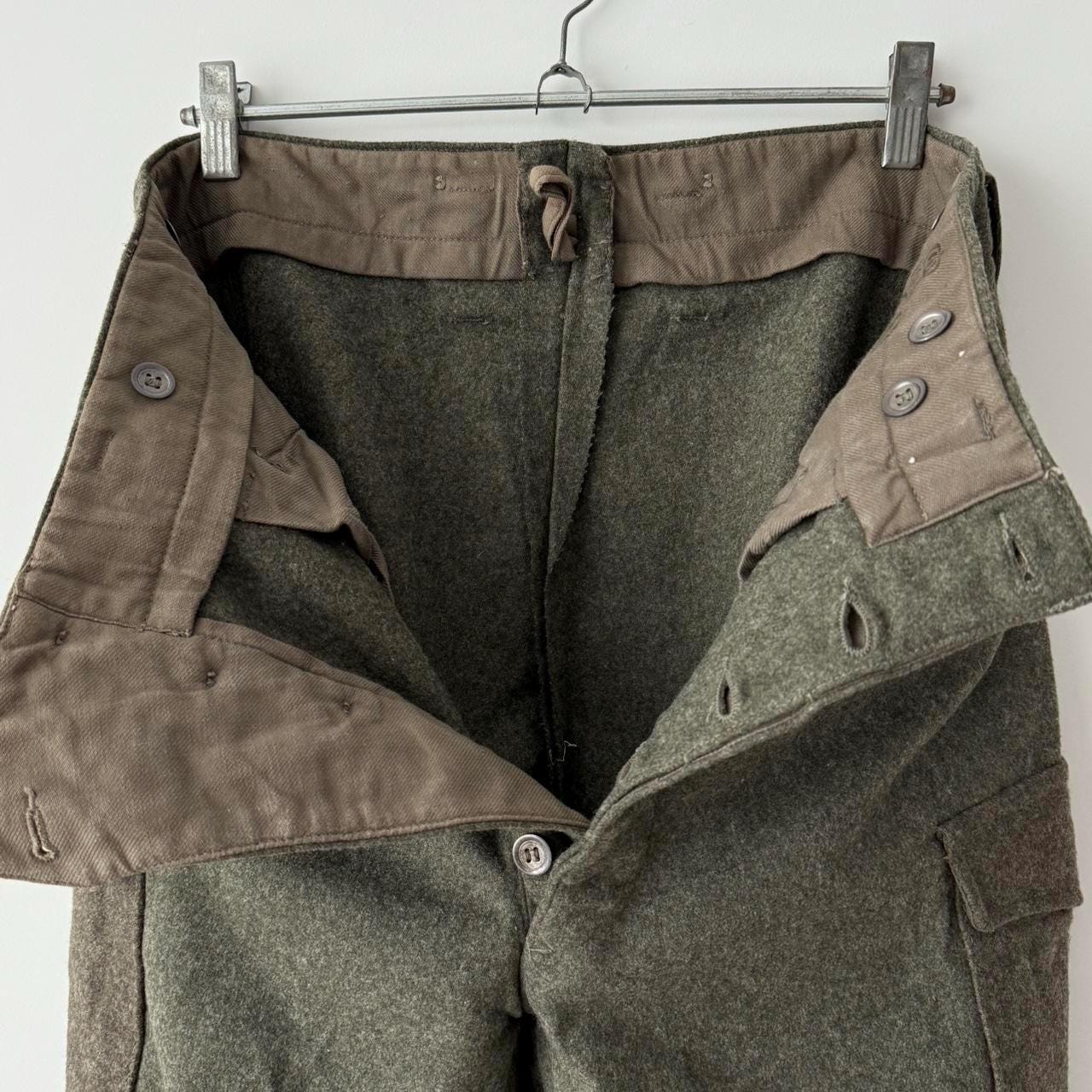 Original WW2 1940s Dated Swedish Army M39 Wool Cargo Khaki Trousers ...