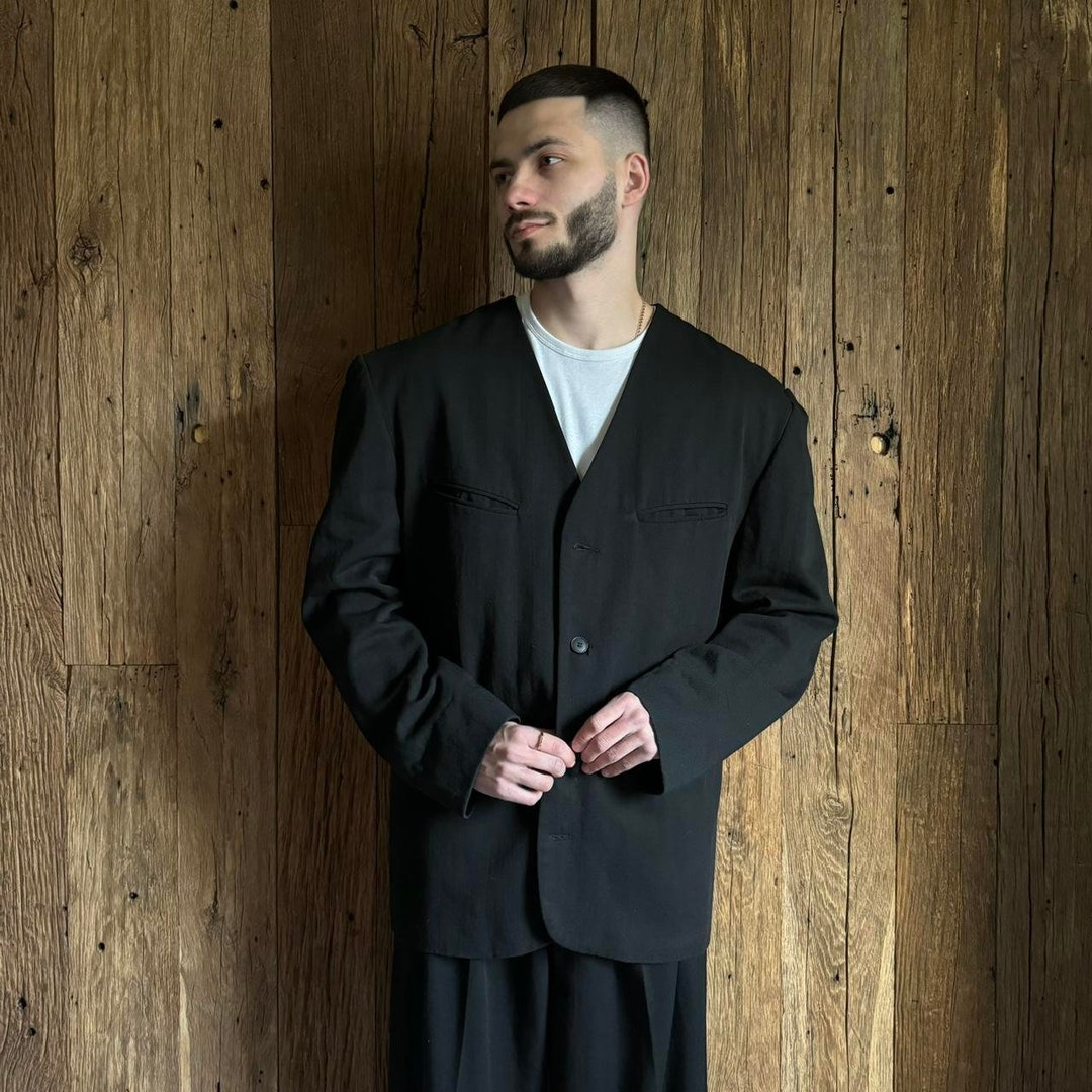 Men's Vintage 90s Daniele Poole England Avant Garde Black Blazer Jacket ...