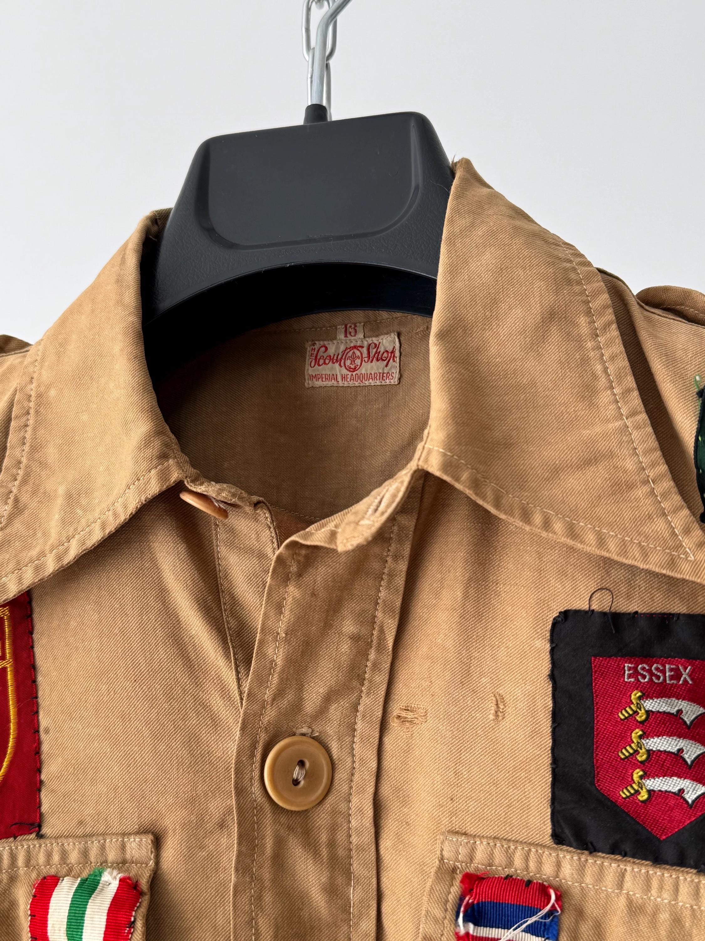 Vintage Original 1940s British Boy Scouts Shirt, WW2 Era Patched Scout ...