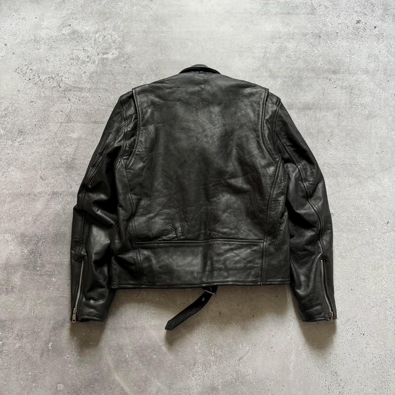 Vintage 1990s, 90s Ramones Style Biker Leather Jacket Belted Retro ...