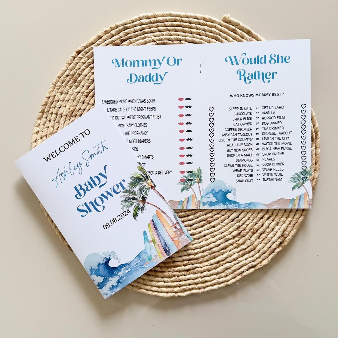 Personalized Baby Shower Game Booklet: Printed Activity Book - Etsy
