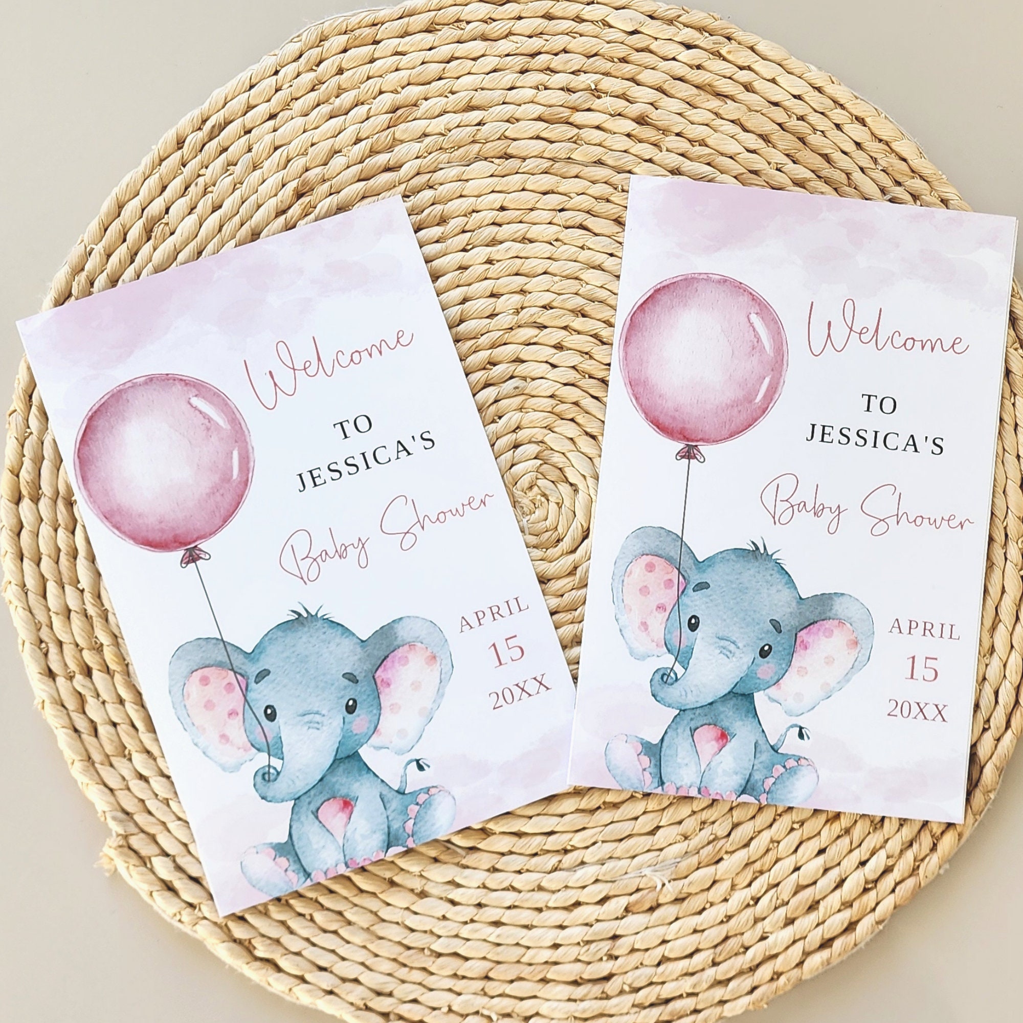Elephant Baby Shower Game Booklet: Pink Balloon, It's A Girl - Etsy