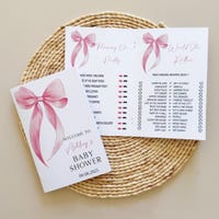 Elephant Baby Shower Games Bundle, Girl Baby Shower Games Package ...
