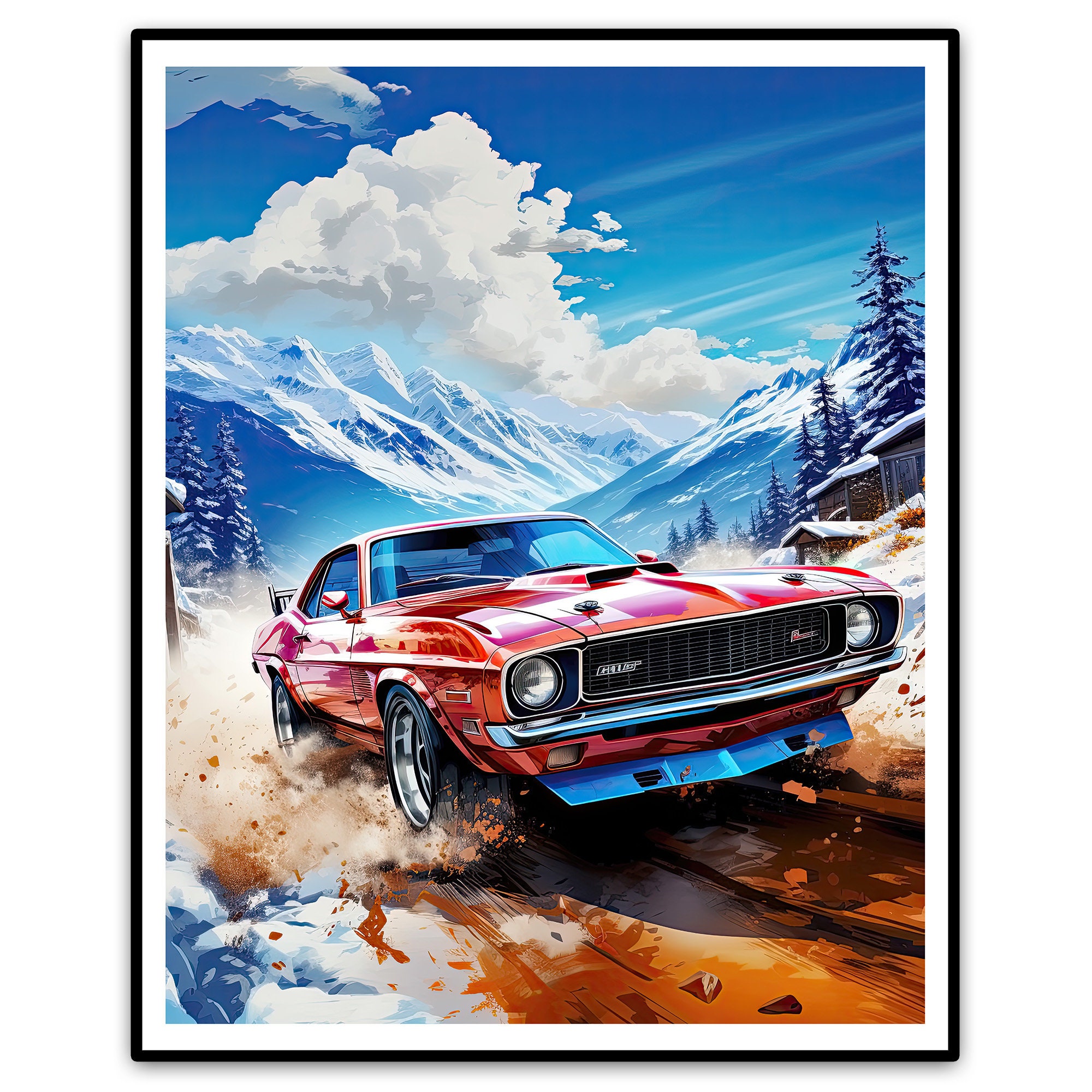 Vintage 1969 Chevrolet Camaro Poster Muscle Car Print Framed Poster ...