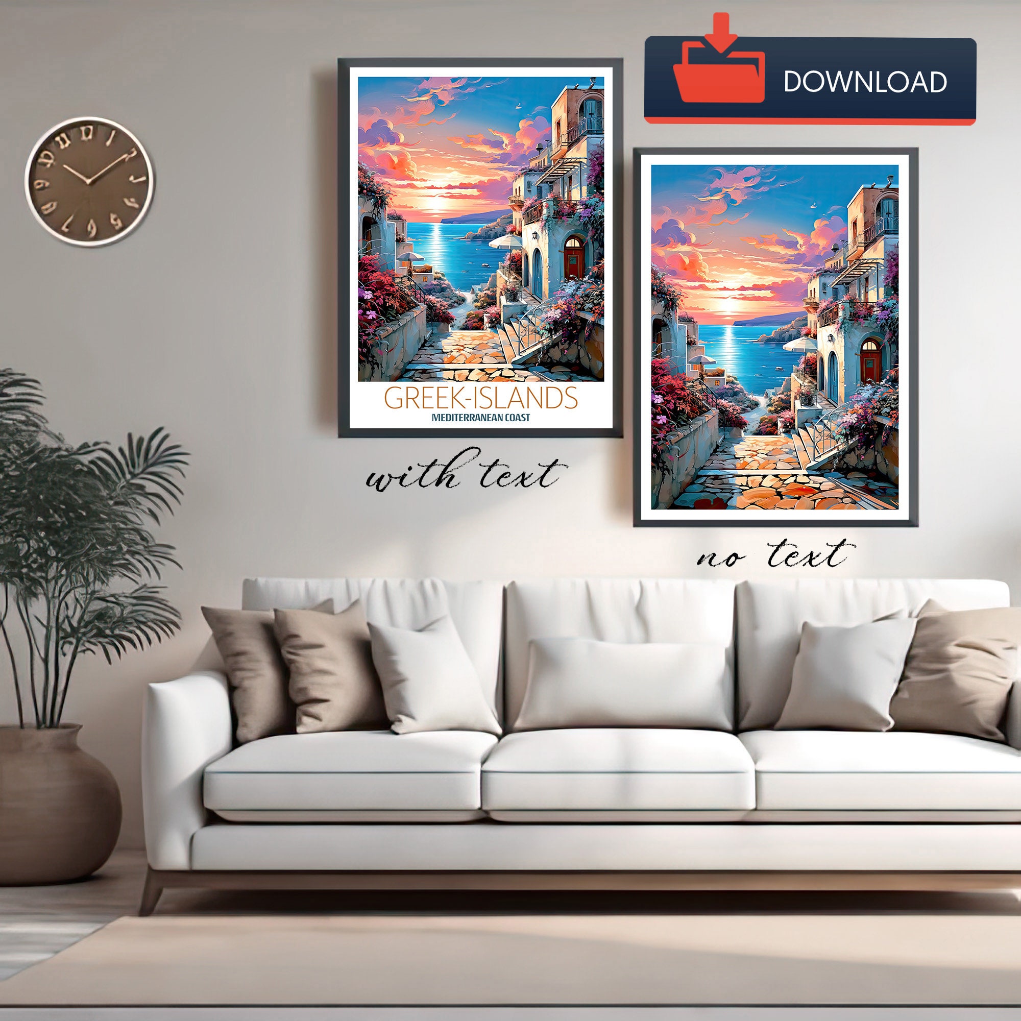 Greek Islands Wall Art Print Wall Decoration, Greece Poster, Greek ...